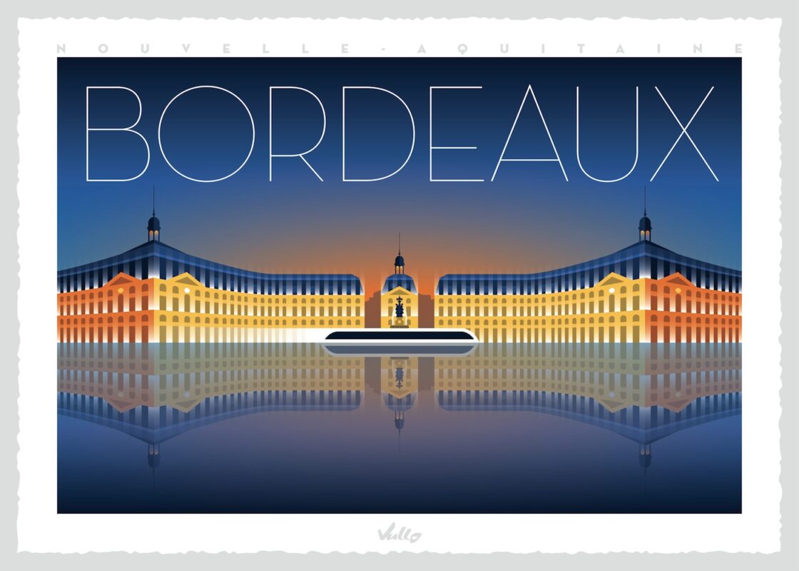 Poster Bordeaux - Tourism - Vullo Illustrations