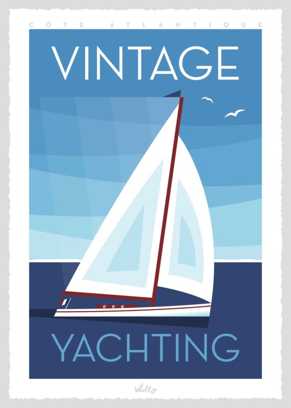 Poster Vintage Yachting - Tourism - Vullo Illustrations